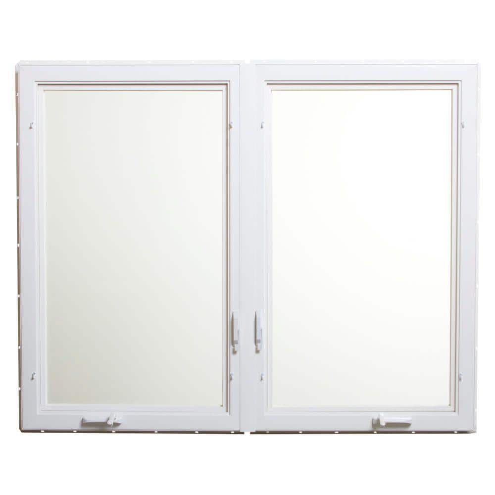 TAFCO WINDOWS 60 in. x 48 in. Vinyl Casement Window with Screen - White ...