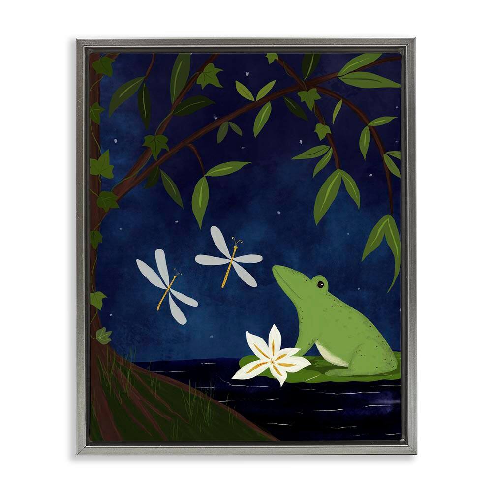 Stupell Industries Frog in Night Forest by Michelle Ingari Designs Gray ...