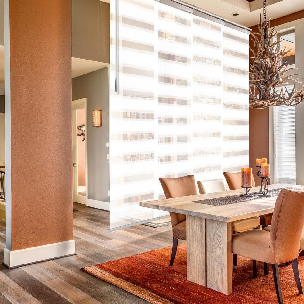 EMOH Spotlight 48 in. - 88 in. W x 94 in. L Adjustable 4- Panel White ...