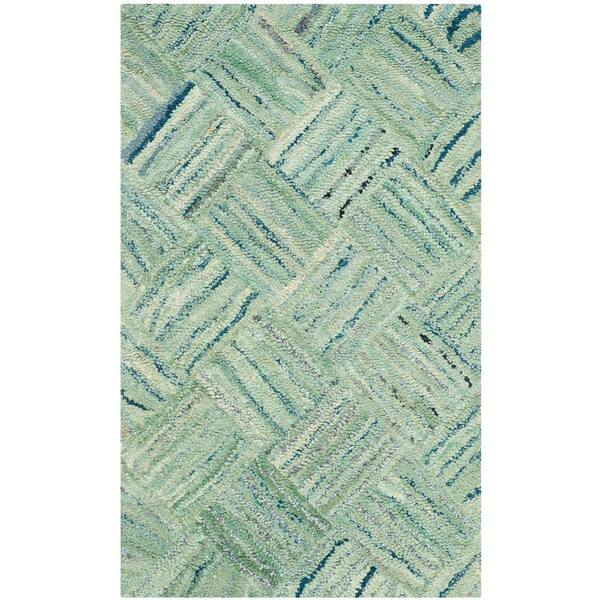 SAFAVIEH Nantucket Green/Multi 4 ft. x 6 ft. Geometric Area Rug NAN316A ...