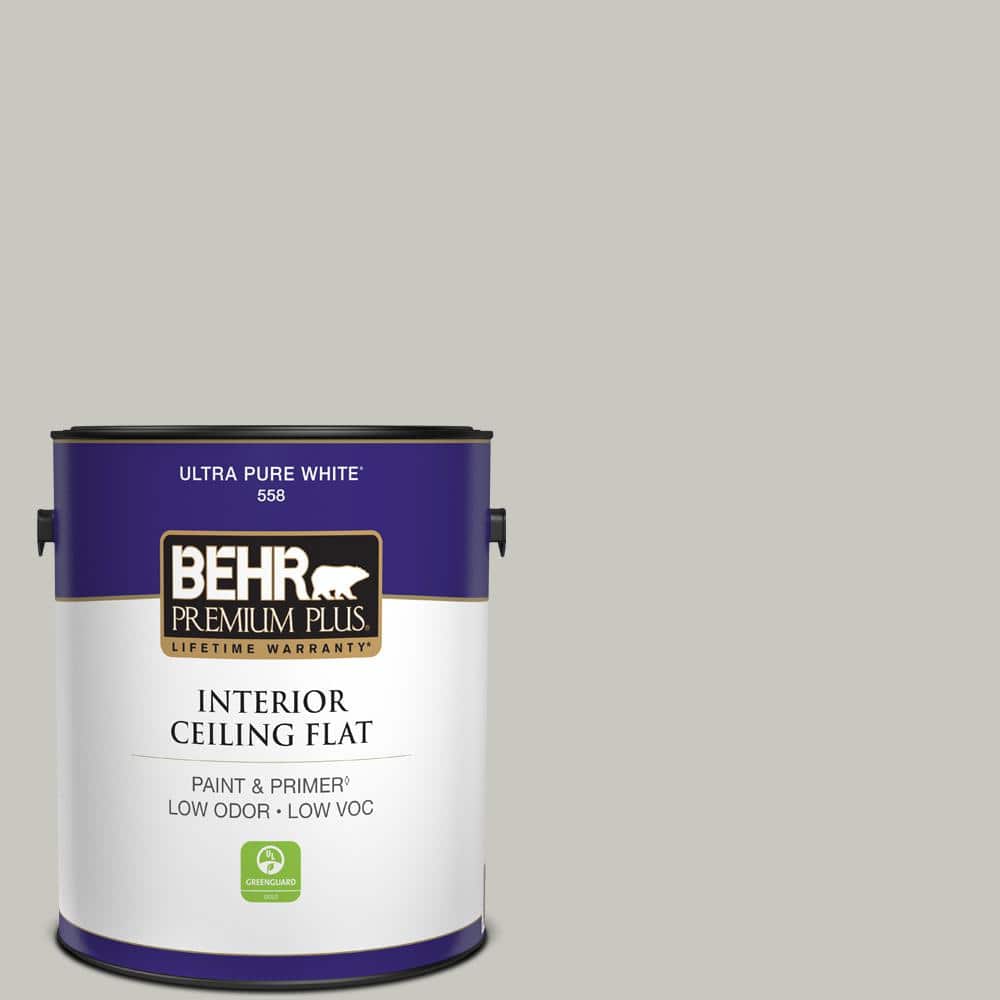 BEHR PREMIUM PLUS 1 gal. #N360-2 Silver Marlin Ceiling Flat Interior ...