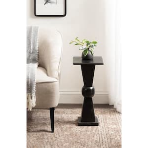 Litton Lane 12 in. Black Cutout Arch Large Square Wood End Table 047486 ...