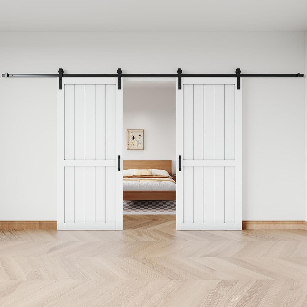 ARK DESIGN 72 in. x 84 in. White Paneled H Style White Primed MDF ...