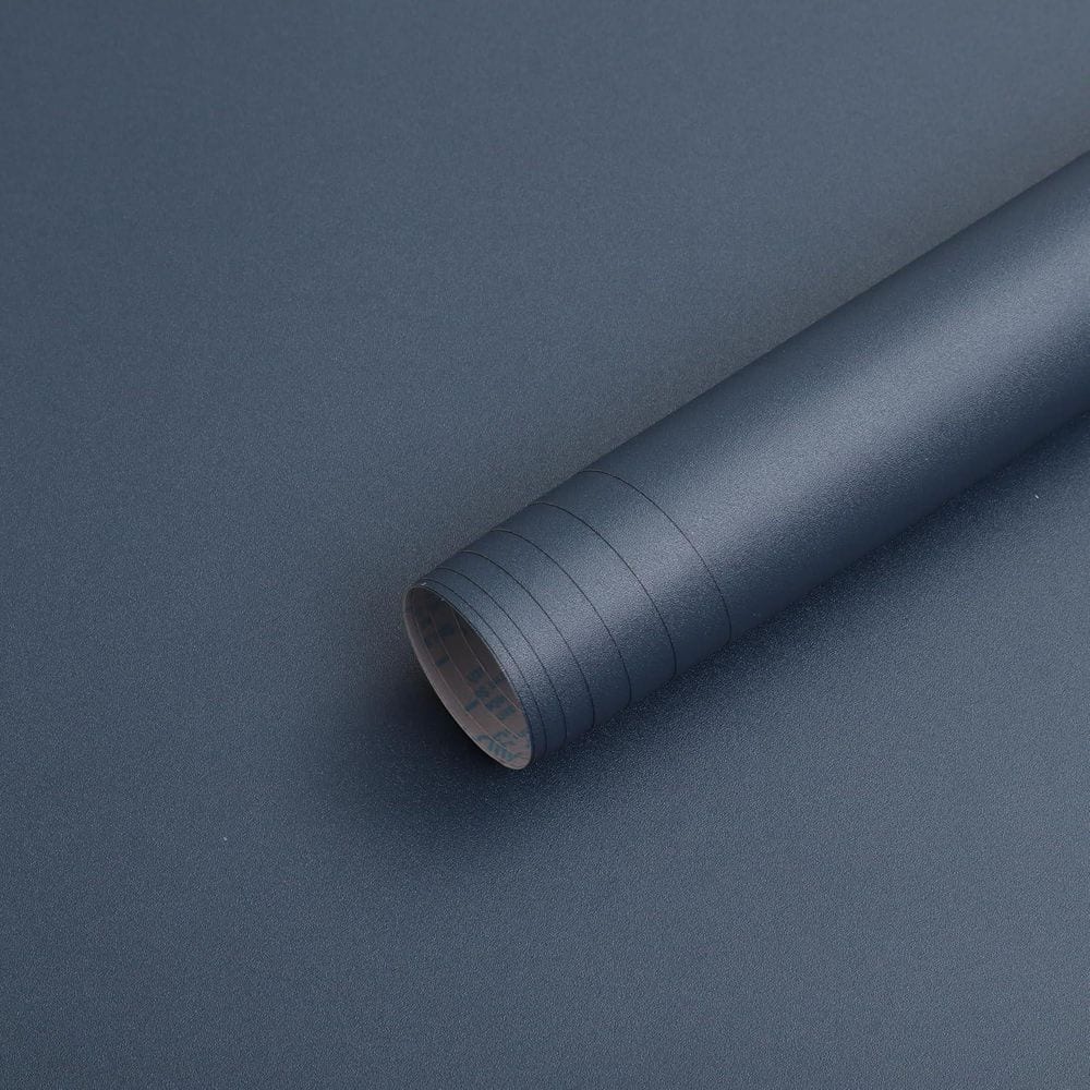 Dark Blue Matte Textured Peel and Stick Wallpaper Roll (Set of 1 ...