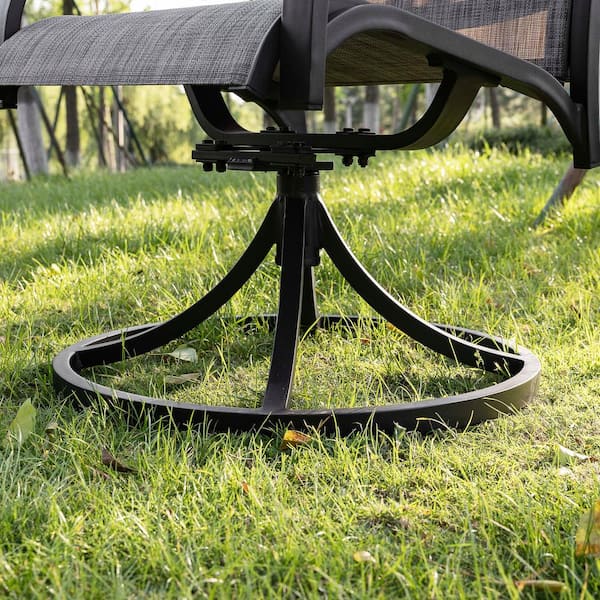 Nuu Garden Patio 2 Piece Textilene Swivel Chairs Brown