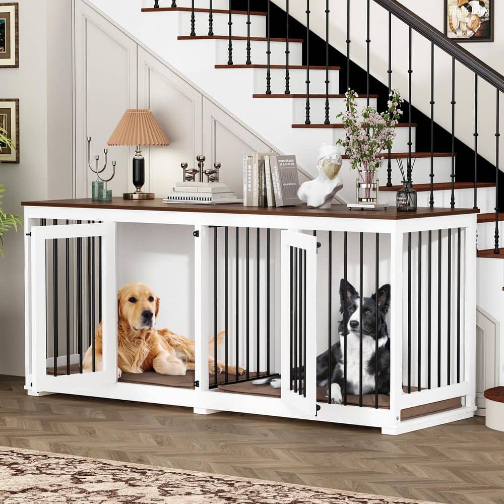 Have a question about FUFU&GAGA 71 in. Large Dog Crate Furniture for 2 ...
