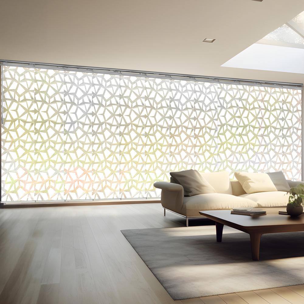 EMOH Snowdrops 140 in. x 260 in. W x 94 in. L Adjustable 12-Panel Satin ...