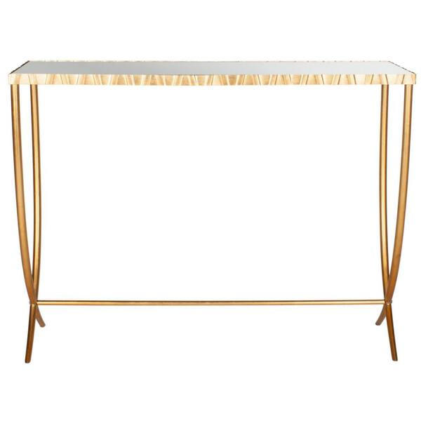 SAFAVIEH Princess 45 in. Gold Mirror Rectangle Console Table FOX6256A ...