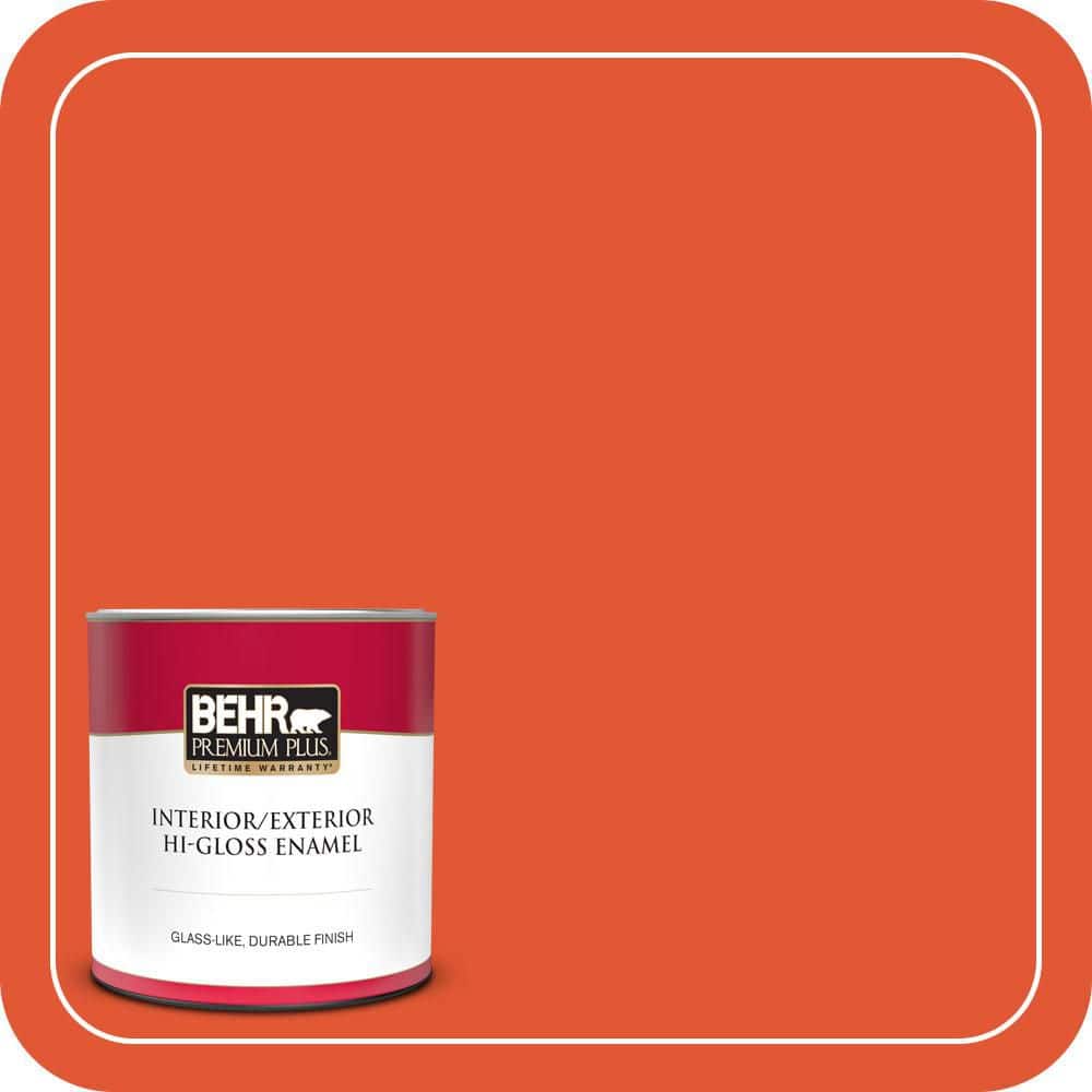 BEHR PREMIUM PLUS 1 qt. #S-G-210 Volcanic Blast Hi-Gloss Enamel ...