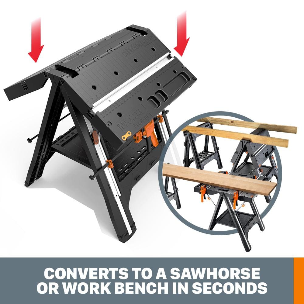 Buy Pegasus Multi-Function Work Table and Sawhorse with Quick Clamps ...