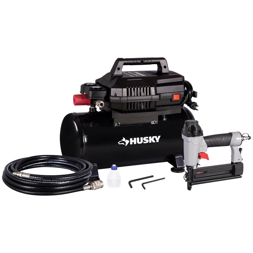 Husky 4 Gal. 175 PSI Electric Oil-Free High Performance Air Compressor ...