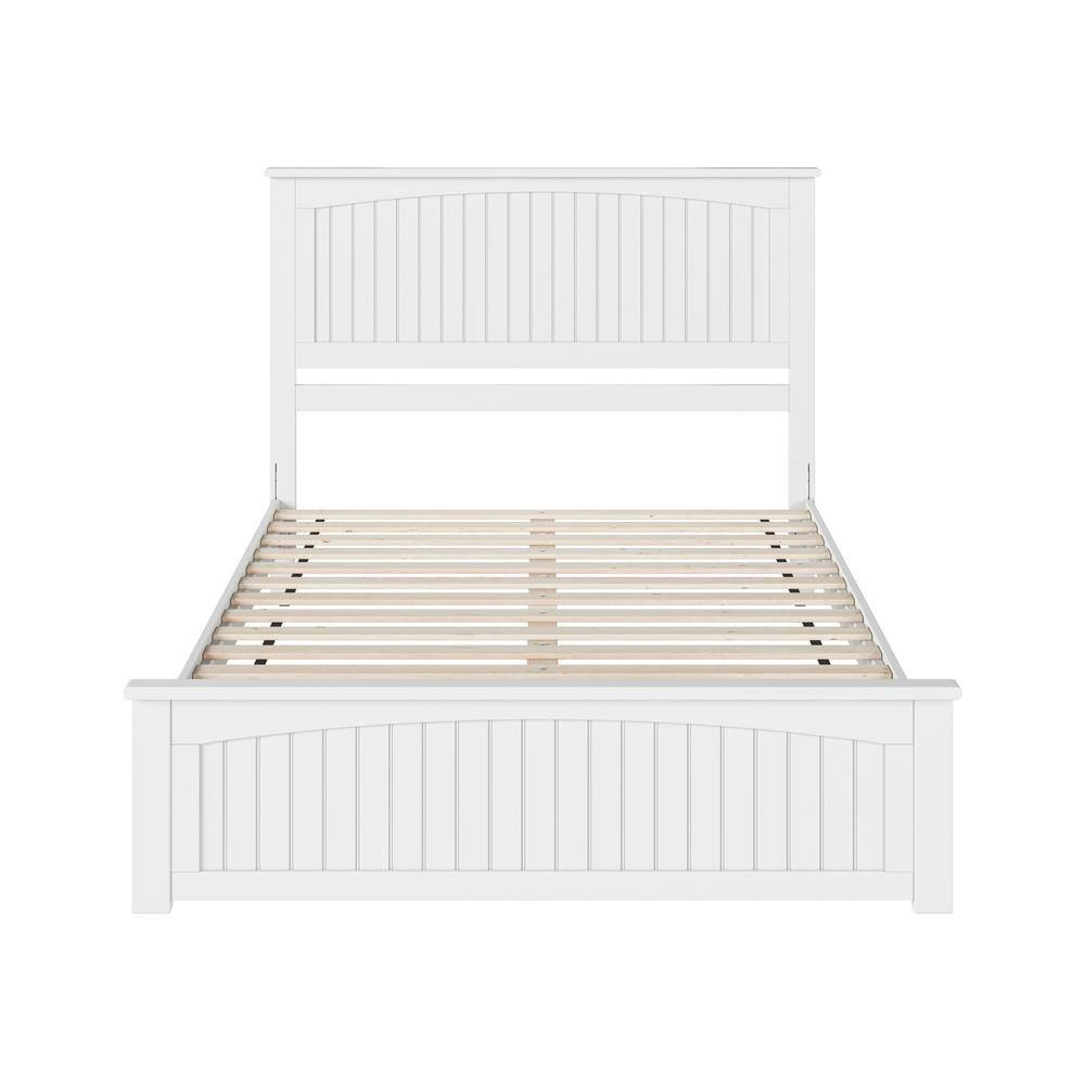 AFI Naples White Solid Wood Frame Queen Low Profile Platform Bed with Matching Footboard ...