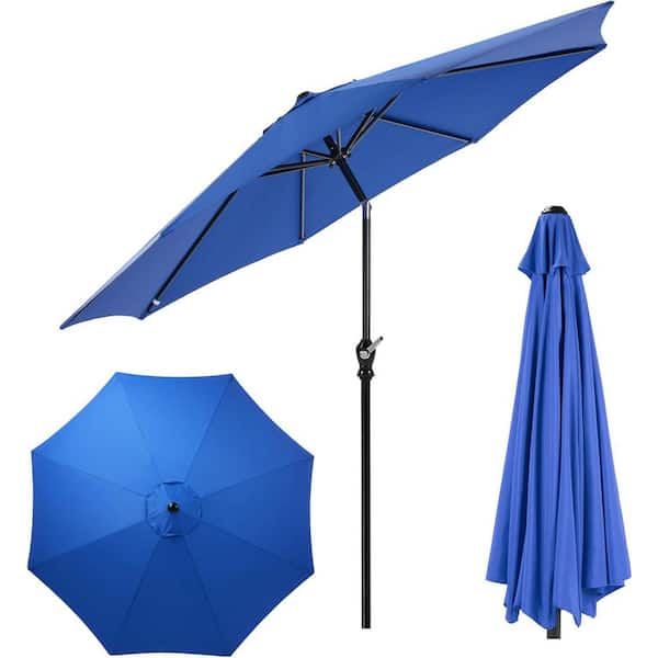 9 ft. Outdoor Patio Umbrella with 8 Ribs, Table Umbrellas with Push ...