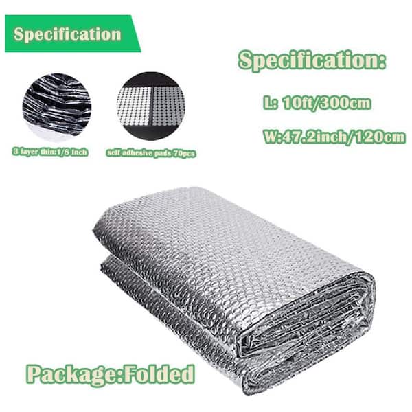 Double Reflective Insulation Foam 48 x 10 ft. Radiant Barrier Aluminum ...