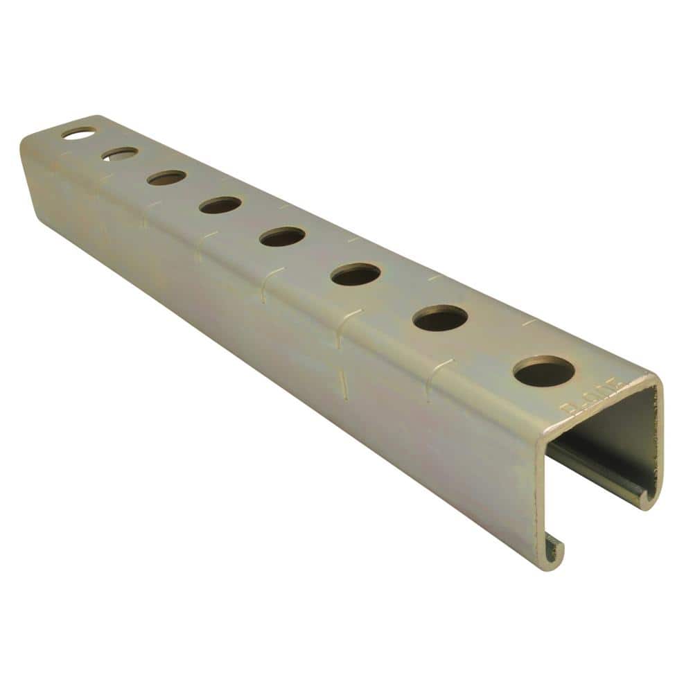 Kindorf 10 ft. 12-Gauge Metal Framing Strut Channel - Gold - Punched 9/ ...