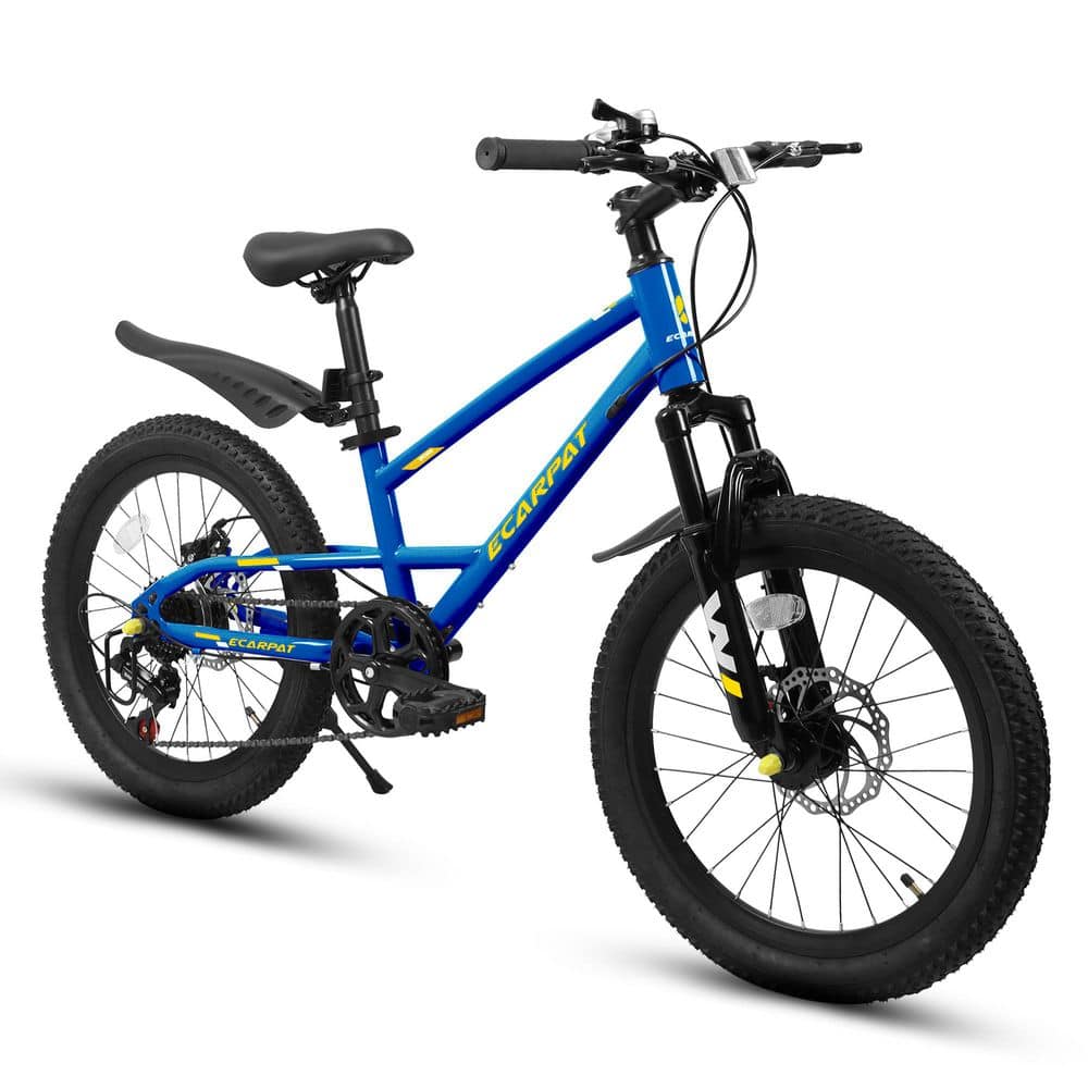 Sudzendf 20 in. 7-Speed Mountain Bike in Blue for Kids TOUTD1213 - The Home Depot