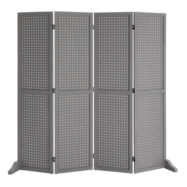 Karl home 61 in. Gray 4-Panel Room Divider K1G53000484 - The Home Depot