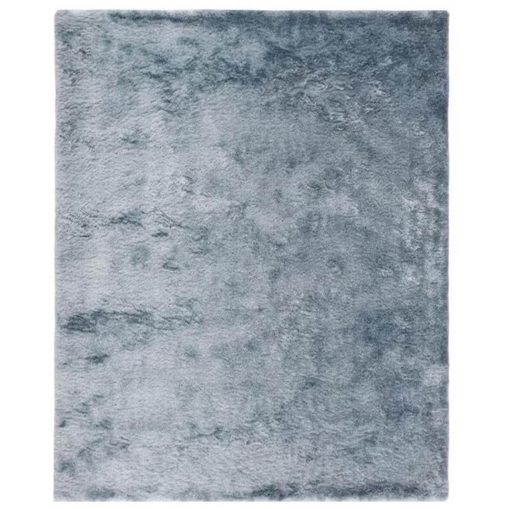 HomeRoots 5 x 8 Blue and Silver Solid Color Area Rug 2000510984 - The ...