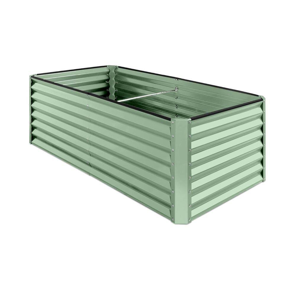 Pocassy 6 ft. x 3 ft. x 2 ft. Green Outdoor Steel Raised Garden Bed ...