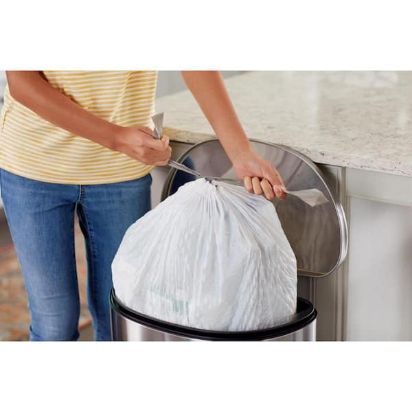 HDX 13 Gallon White Fresh Scent Drawstring Trash Bags (50-Count ...