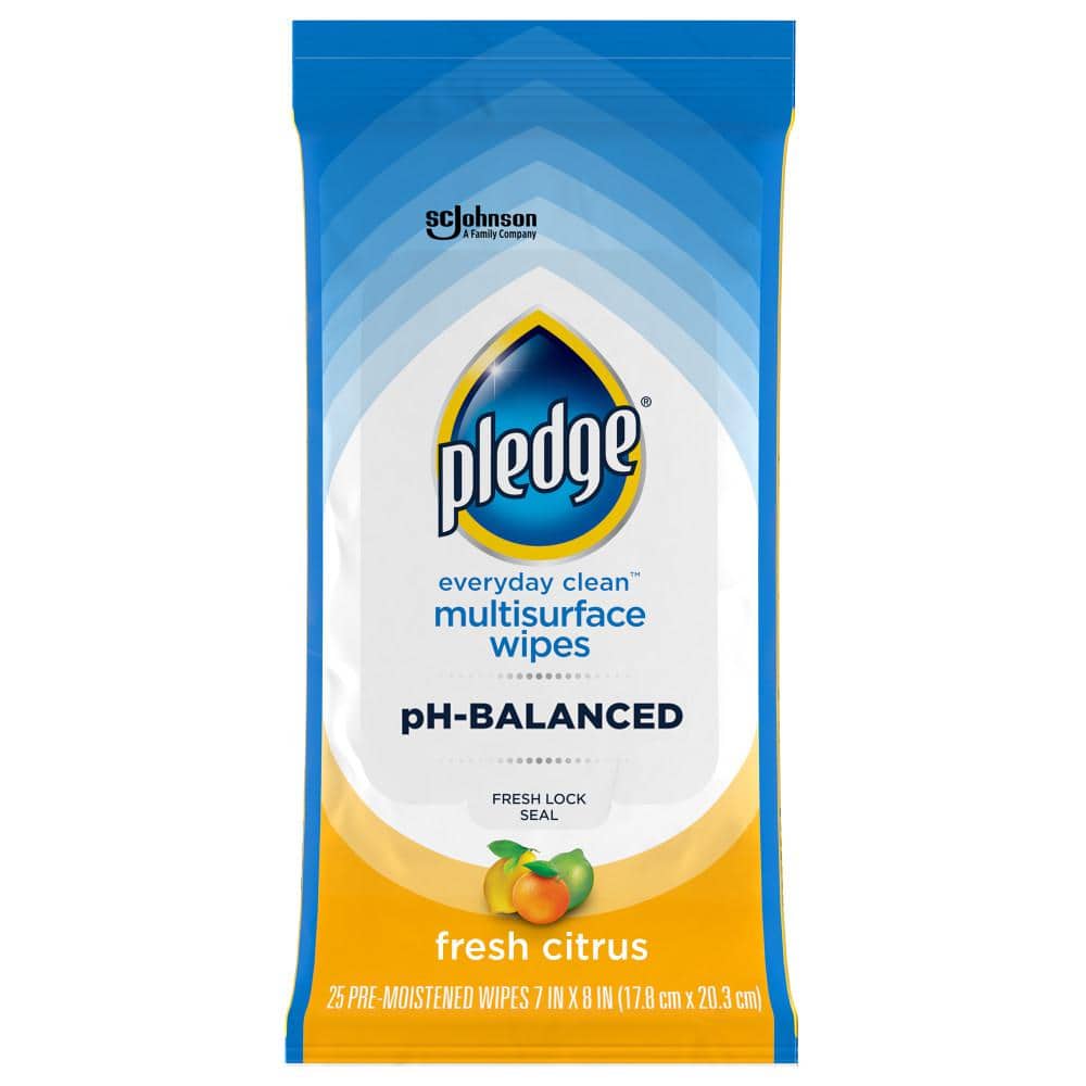 Pledge 25 Count Multi-Surface Disinfecting Wipes 319249 - The Home Depot