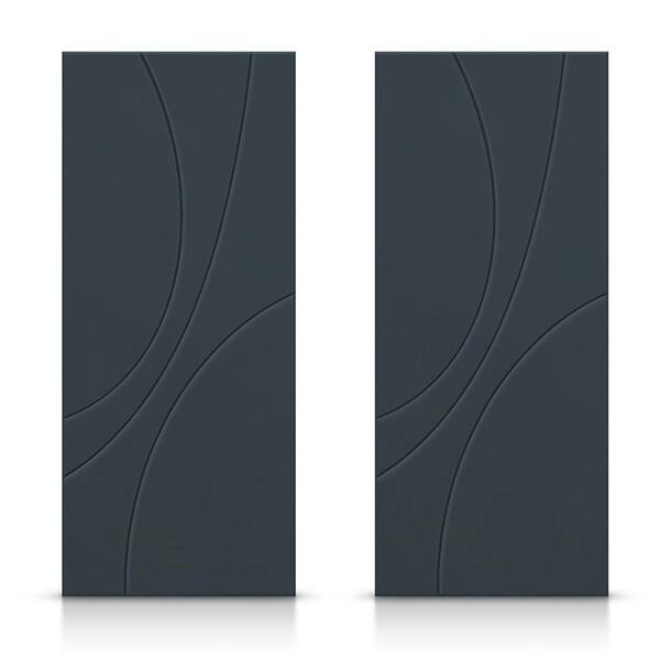 CALHOME 60 in. x 96 in. Hollow Core Dignity Blue Painted Composite MDF ...