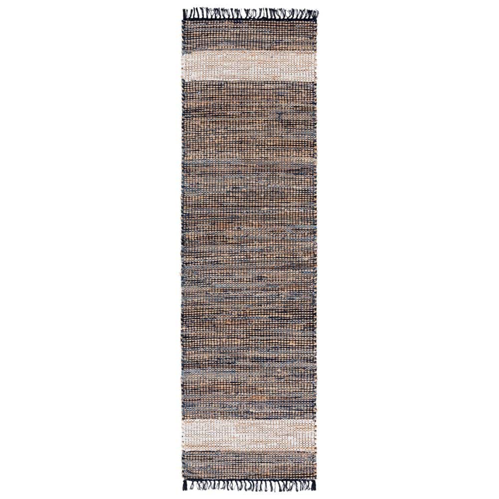 SAFAVIEH Cape Cod 2 ft. x 8 ft. Navy/Beige Abstract Striped Runner Rug ...