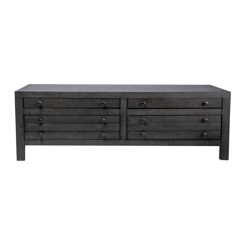 Best Quality Furniture Ram 54 in. L Rustic Grey Rectangle Wood Top ...