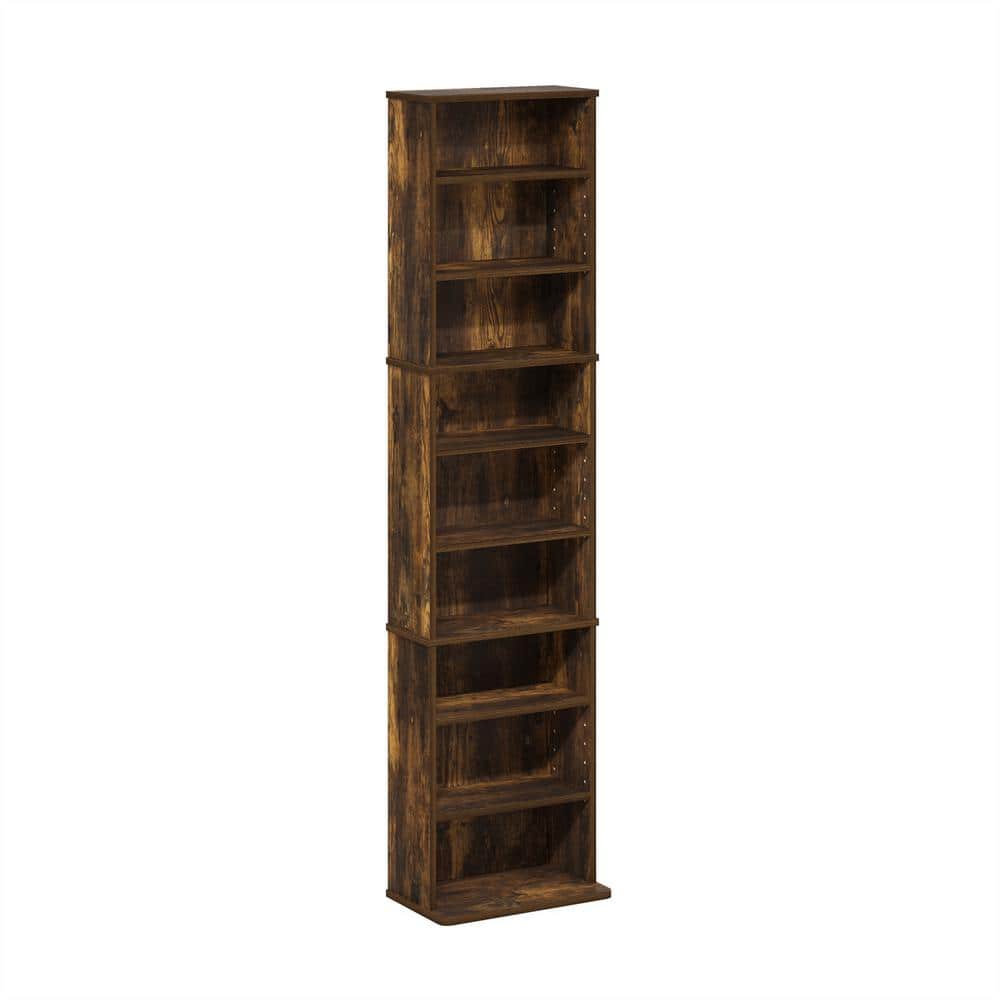Furinno JAYA Amber Pine 9-Shelf Multimedia Media Storage Tower Rack ...