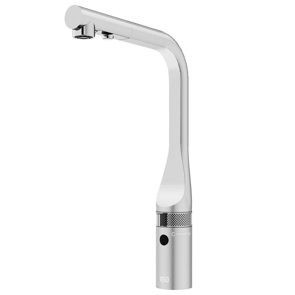 VIGO Jewel Touchless Sensor 15 in. Single Handle Pull-Out Kitchen ...