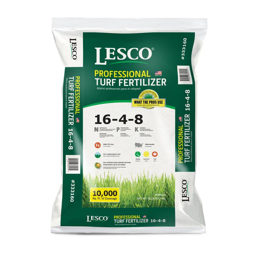 LESCO 50 Lbs 16 4 8 Polyplus Dry Lawn Fertilizer With Iron 080225