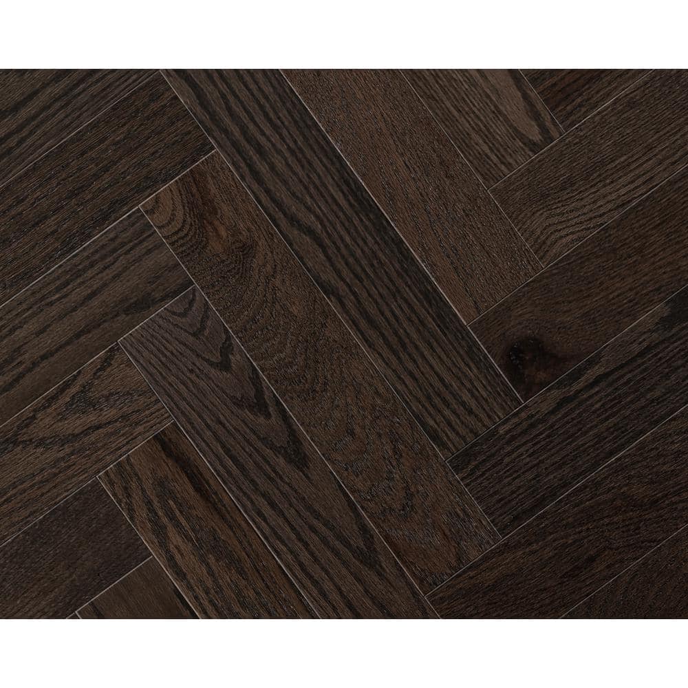 CENTURY FLOORING Charcoal Oak Solid Hardwood Flooring Herringbone 3/4 ...