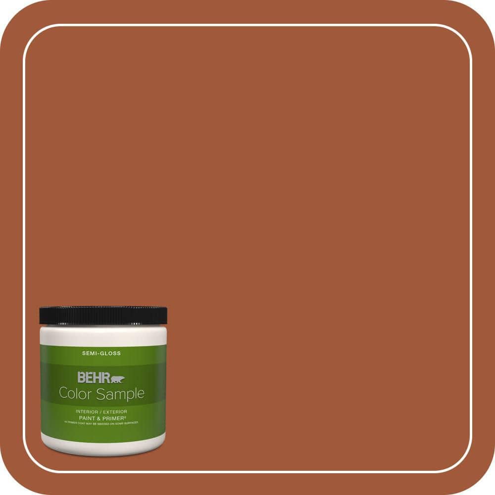 BEHR PREMIUM PLUS 8 oz. #S-H-230 Ground Nutmeg Semi-Gloss Interior ...