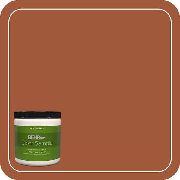 BEHR PREMIUM PLUS 8 oz. #S-H-230 Ground Nutmeg Semi-Gloss Interior ...