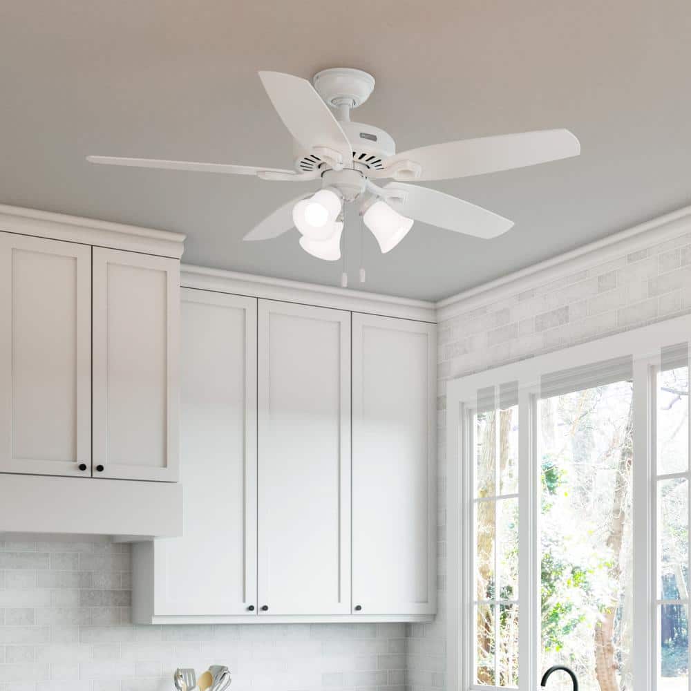 Hunter Builder 52 in. Indoor Fresh White Ceiling Fan with Light Kit ...