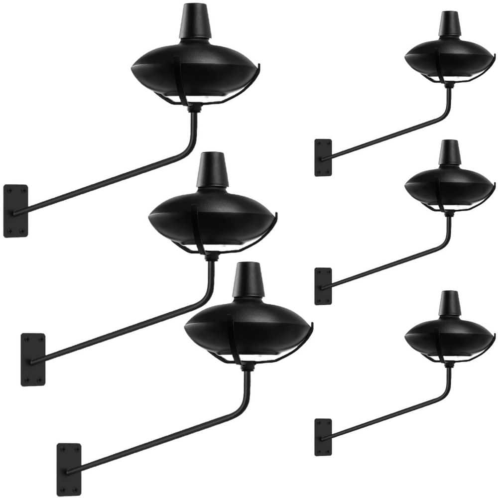 MOEPISY 6 Pack Black 18 oz Wall Mounted Metal Garden Torches for ...