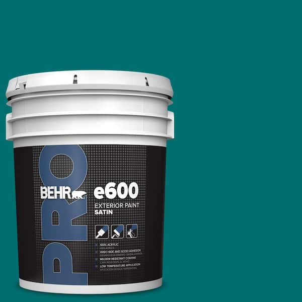 BEHR PRO 5 gal. #P460-7 Caribbean Current Satin Exterior Paint PR64305 ...