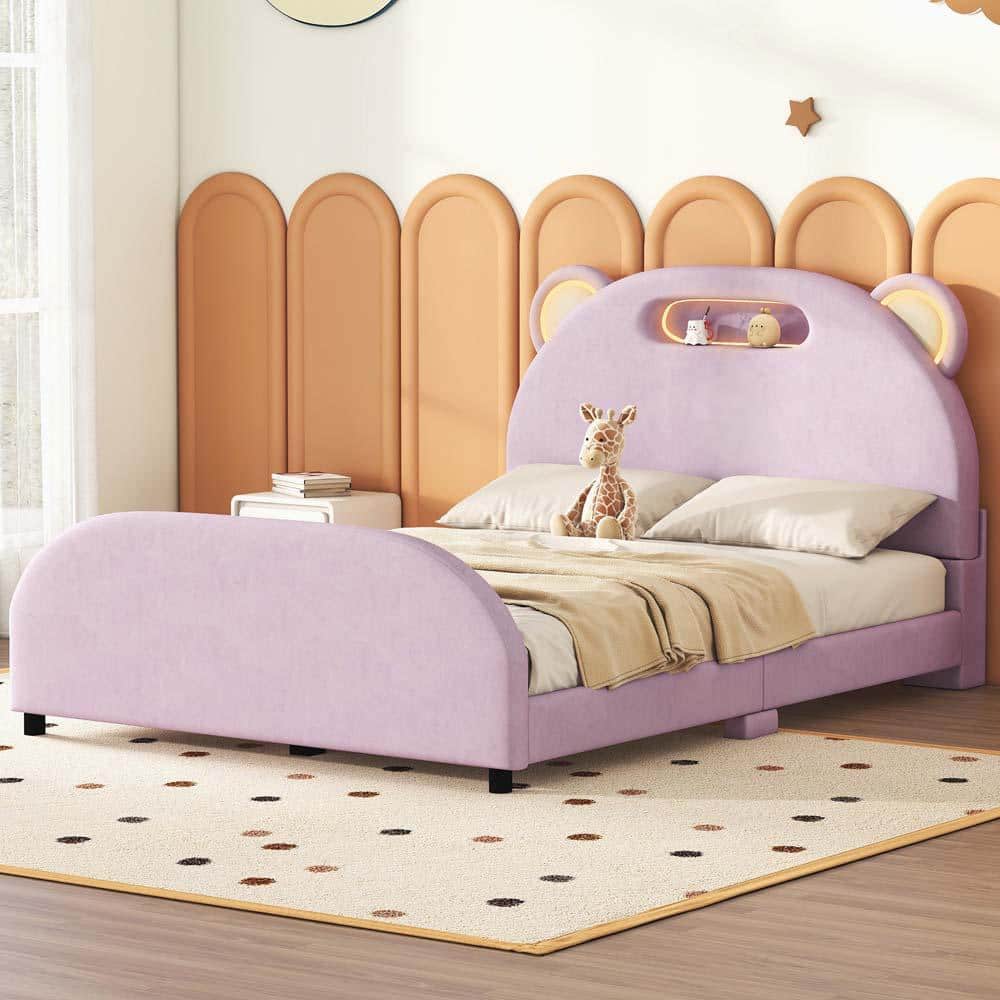 wetiny Pink Full Platform Bed D-WF316215AAH - The Home Depot