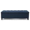 Noble House Dark Blue Tufted Fabric Storage Bench 10942 - The Home Depot