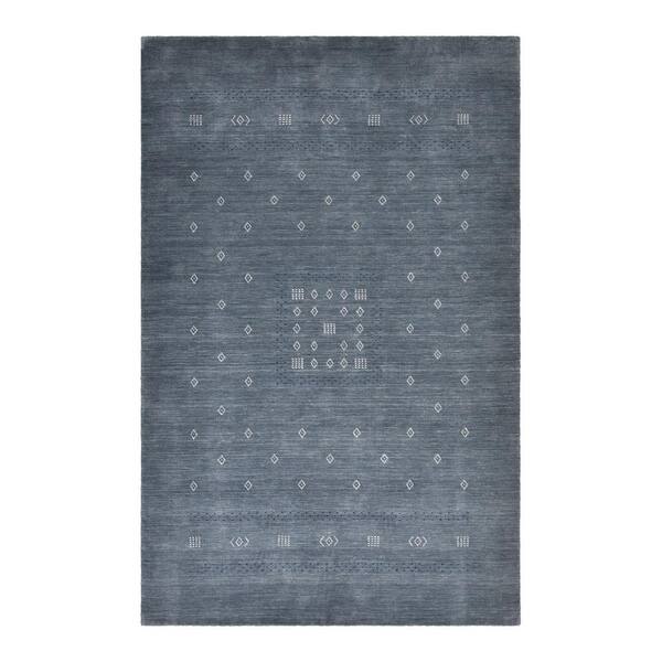 Solo Rugs Simi Gabbeh Tribal Slate 10 ft. x 14 ft. Hand Loomed Area Rug ...