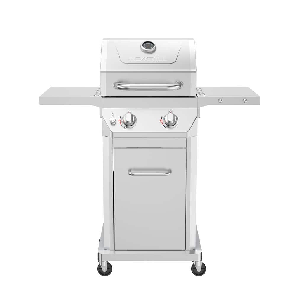 Nexgrill 2-Burner Stainless Steel Propane Gas Grill with Folding Side ...