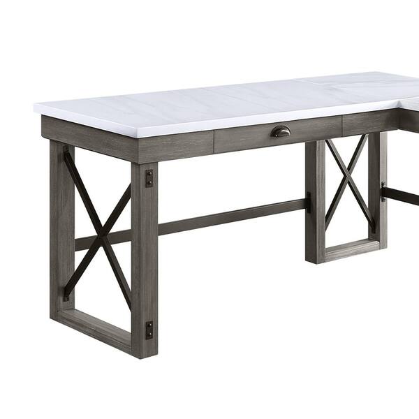 Marble top l shaped desk store