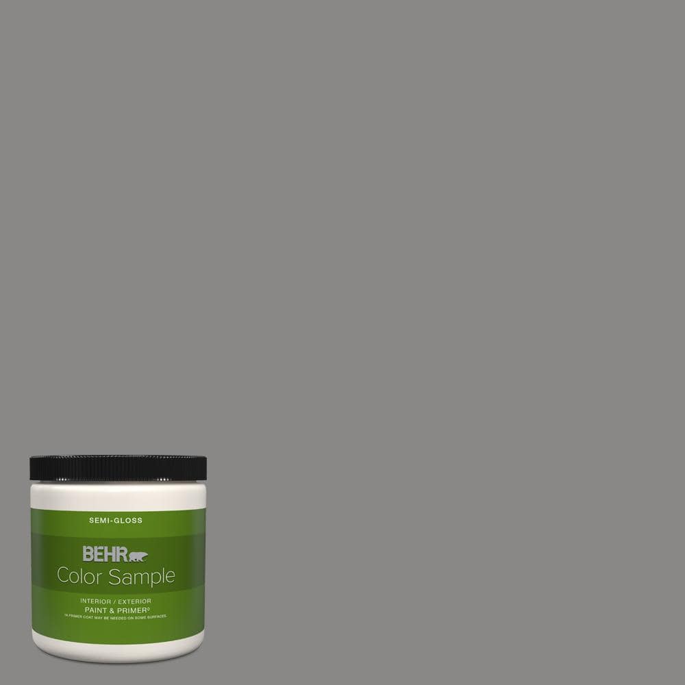 BEHR PREMIUM PLUS 8 oz. #PPU26-04 Falcon Gray Semi-Gloss Interior ...