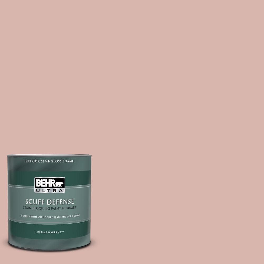 BEHR ULTRA 1 qt. #170E-2 Blush Beige Extra Durable Semi-Gloss Enamel ...