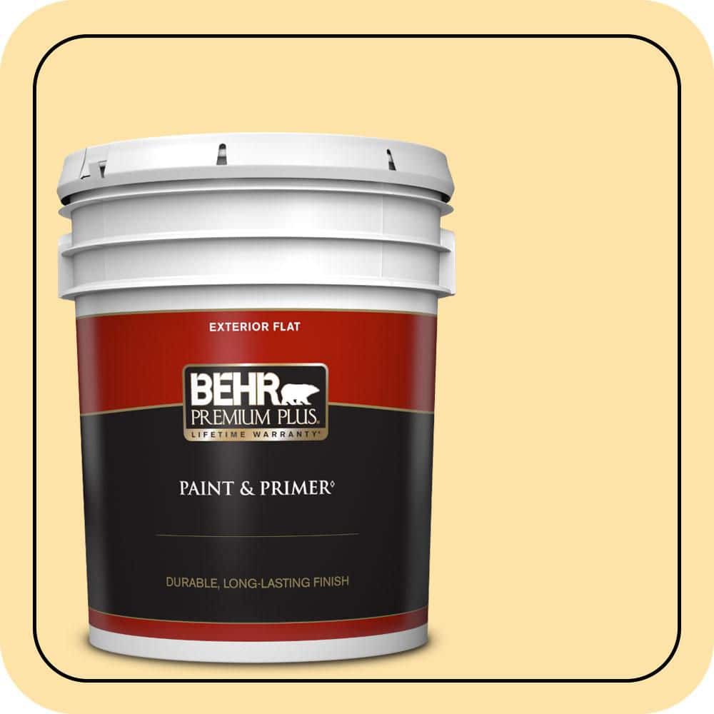BEHR PREMIUM PLUS 5 gal. #P270-3 Sunflower Seed Flat Exterior Paint ...