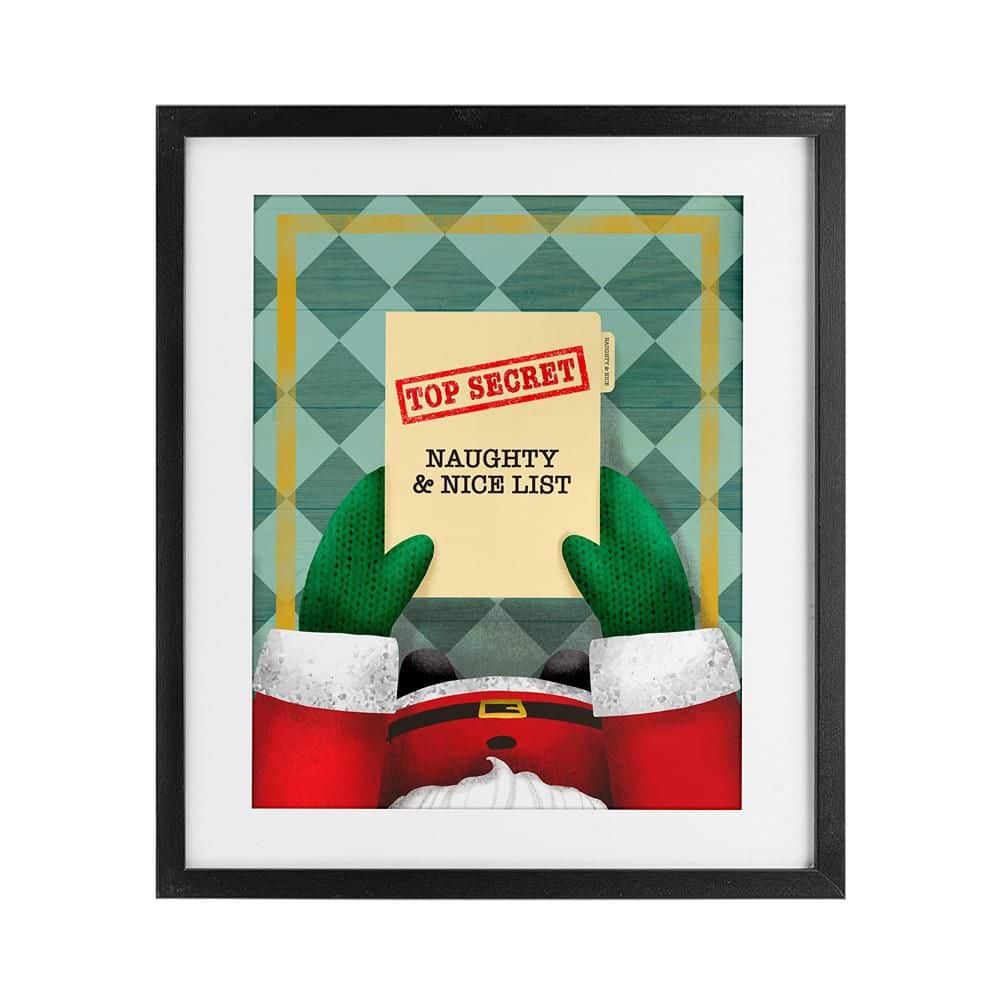 Stupell Industries Top Secret Santa List by Jilly Jack Designs Framed ...