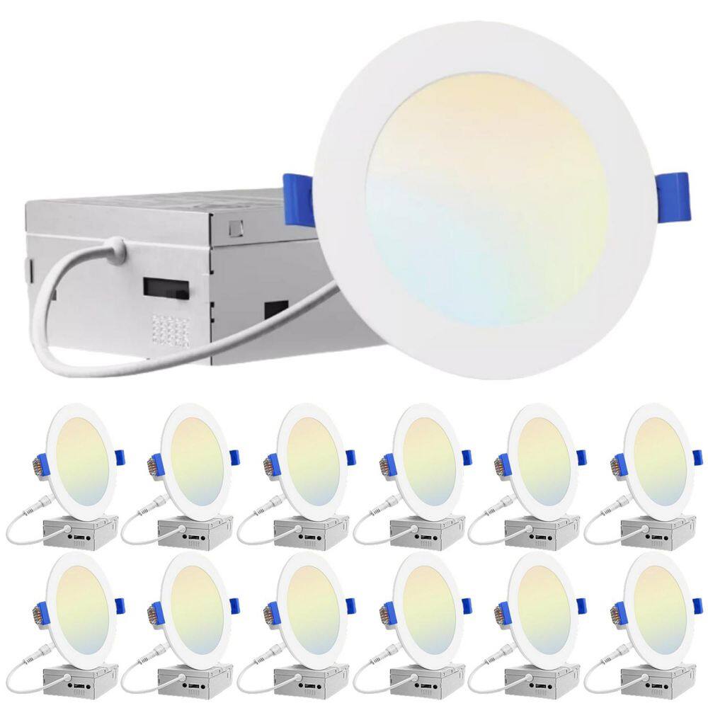 KOAOEIRS 6 in. Slim Adjustable CCT 12-Watt White Integrated LED ...
