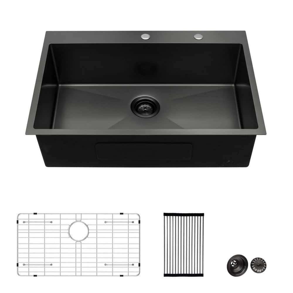 Nestfair Stainless Steel 28 in. Single Bowl Drop-In Kitchen Sink with ...
