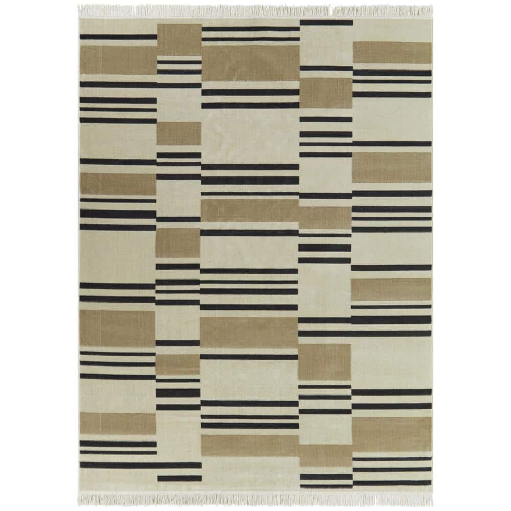 BALTA Jules Tan 5 ft. x 7 ft. Striped Area Rug 3100851 - The Home Depot