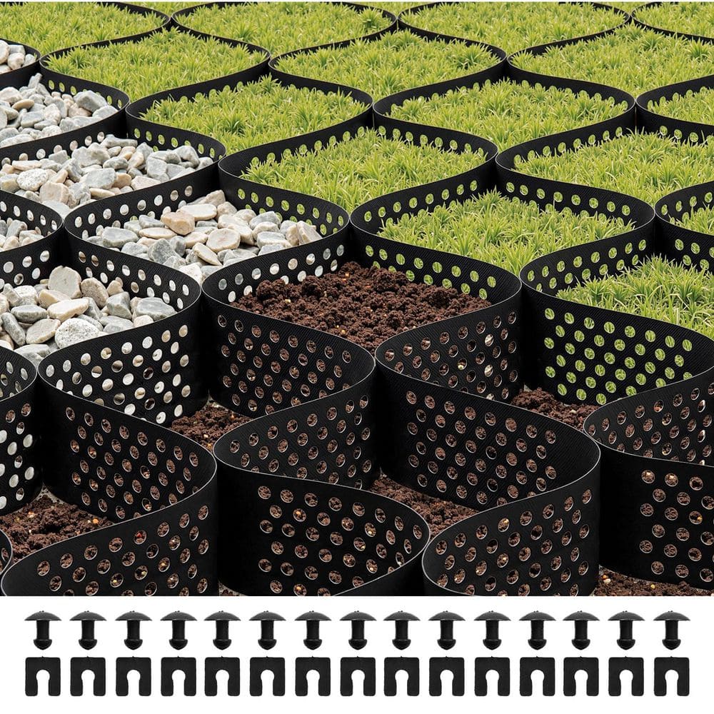 SVOPES Geo Cell Ground Grid 9 ft. x 17 ft. 4 in. Thick HDPE Gravel ...